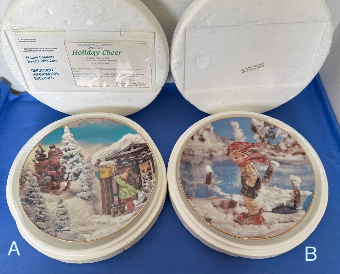 Vintage M I Hummel Calendar Plates December With Original Box and COA ...