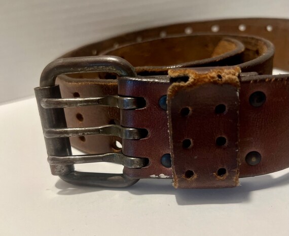 Vintage Belt 3 Prong Buckle Harness Steerhide RARE!! - Gem