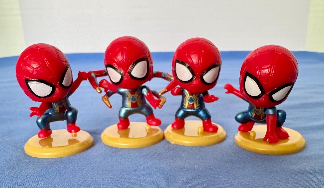 Spider Man Miniature Cake Toppers 4 Count Set#3 - Etsy