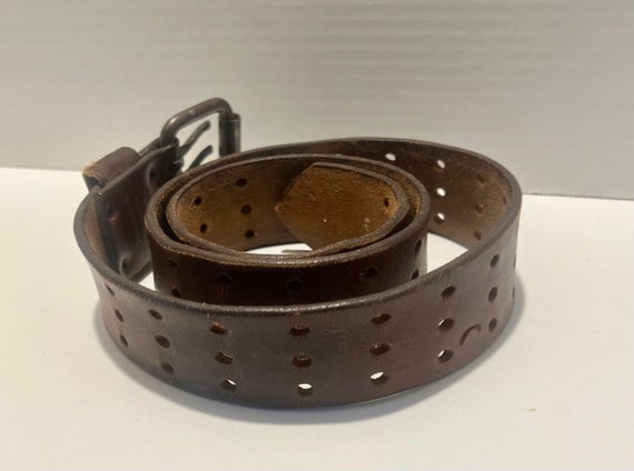 Vintage Belt 3 Prong Buckle Harness Steerhide RARE!! - Gem