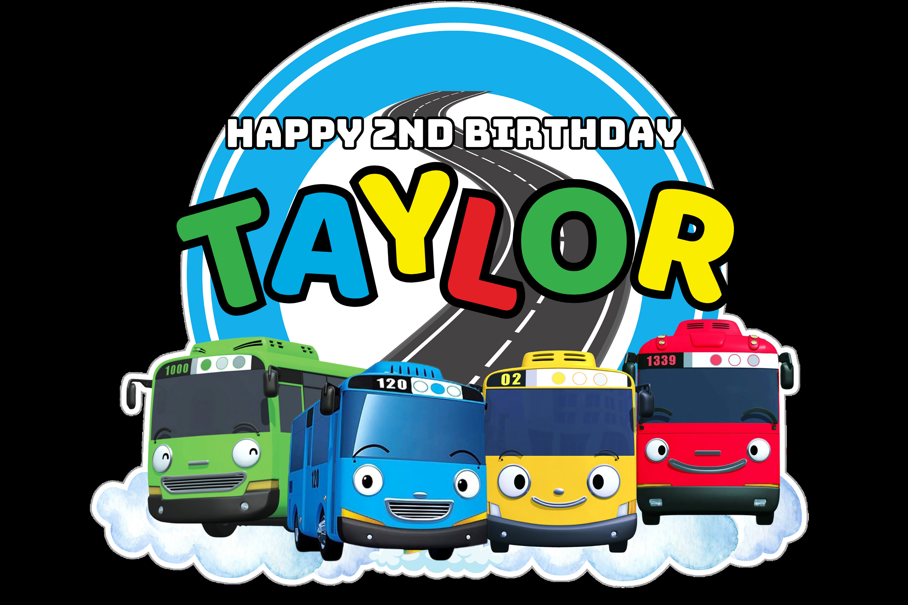 Tayo Little Bus Garage Cake Topper for Birthday. Print at Home, Digital ...