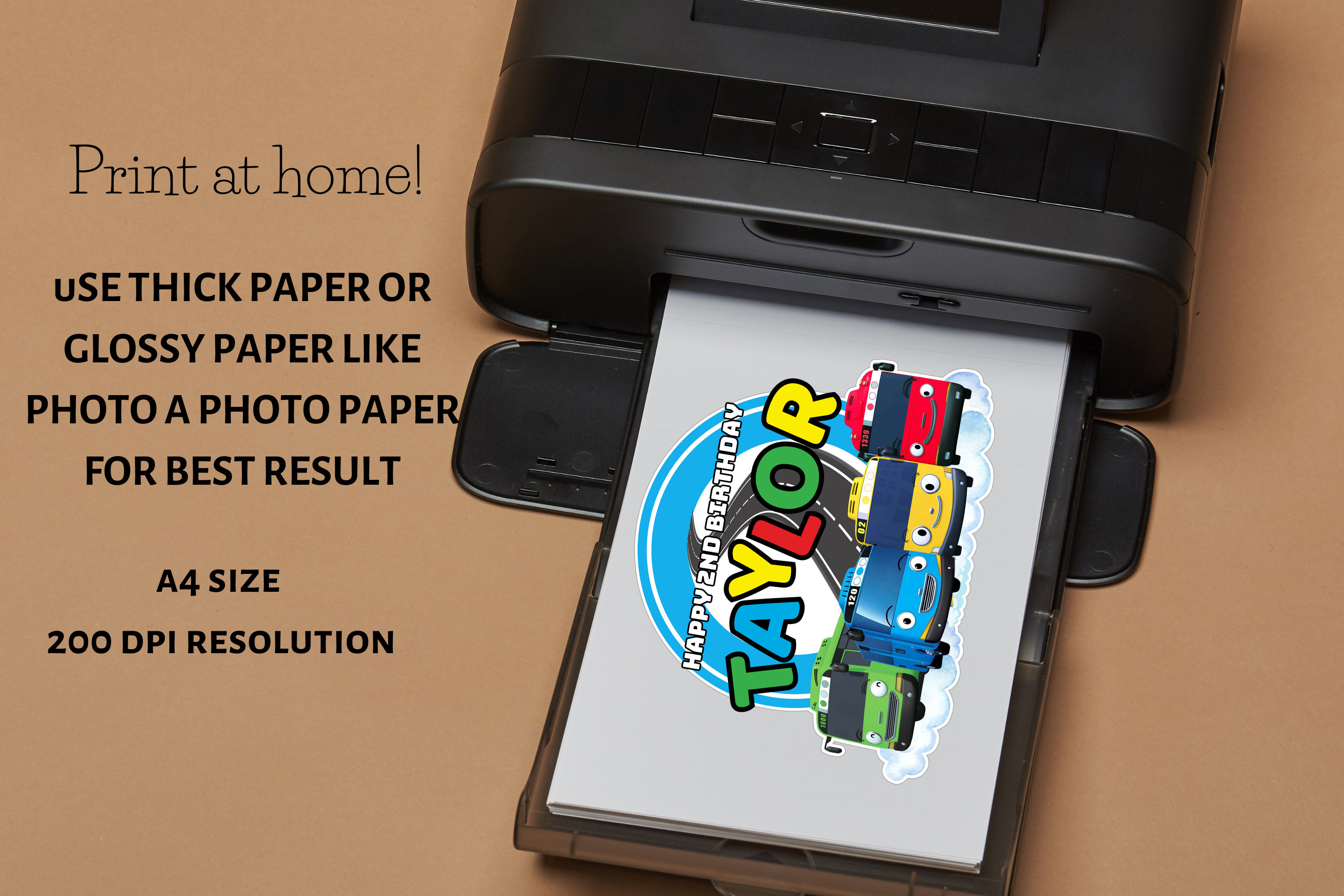 Tayo Little Bus Garage Cake Topper for Birthday. Print at Home, Digital ...