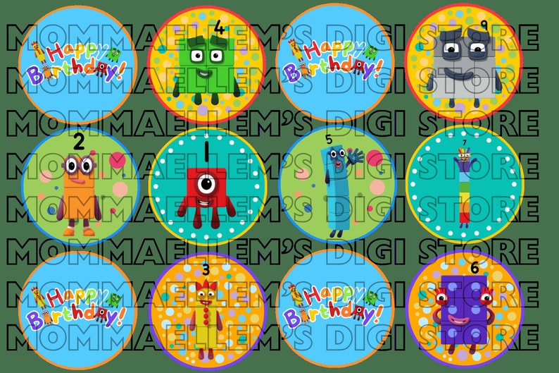 Numberblocks PNG File Ready to Print Birthday Cupcake Topper. - Etsy