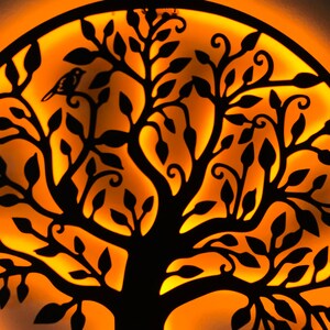 Life Tree Metal Decor, Family Tree, Led Wall Art, Tree Decor, Metal ...