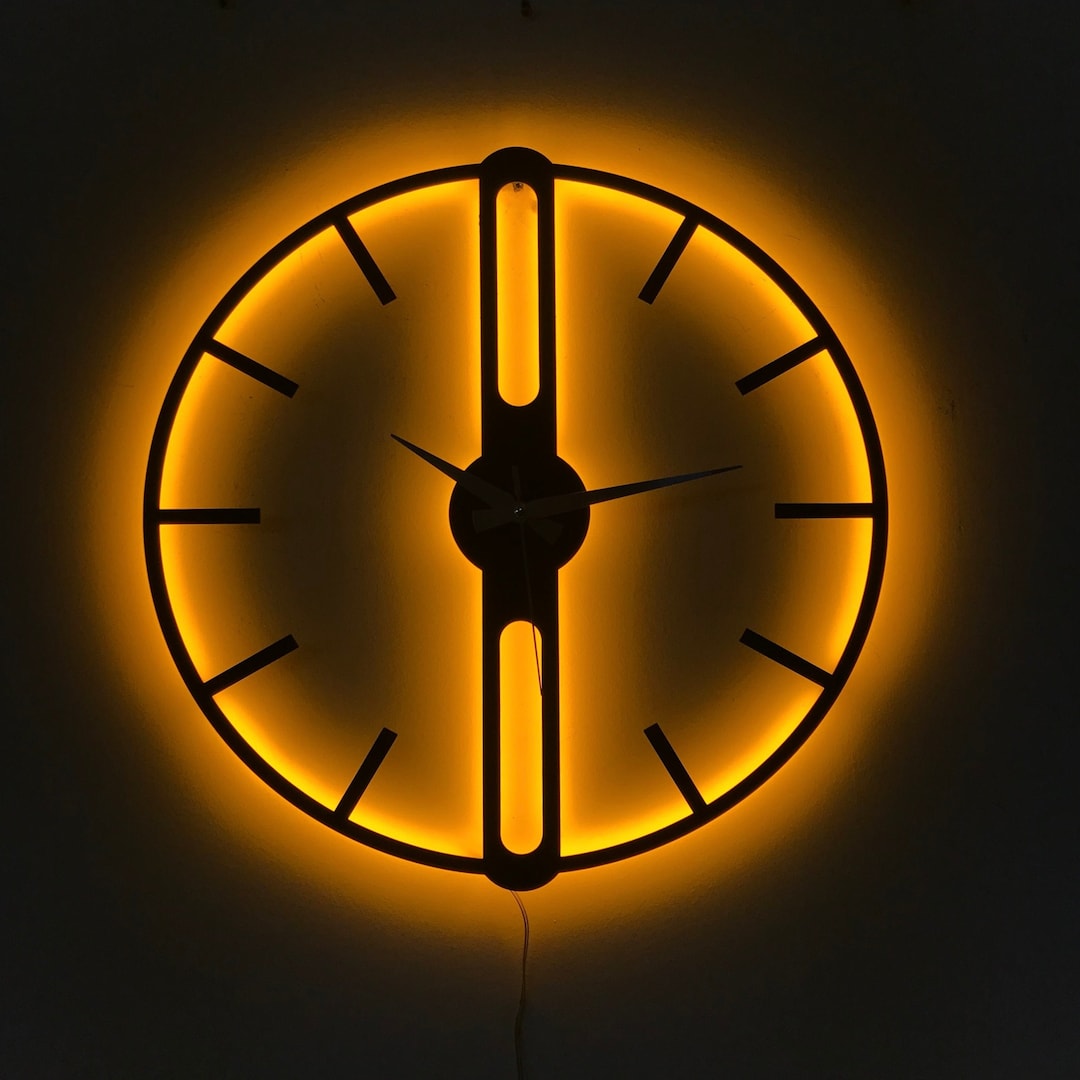 Unique Led Wall Clock Led Lighted Wall Decor Modern Led - Etsy