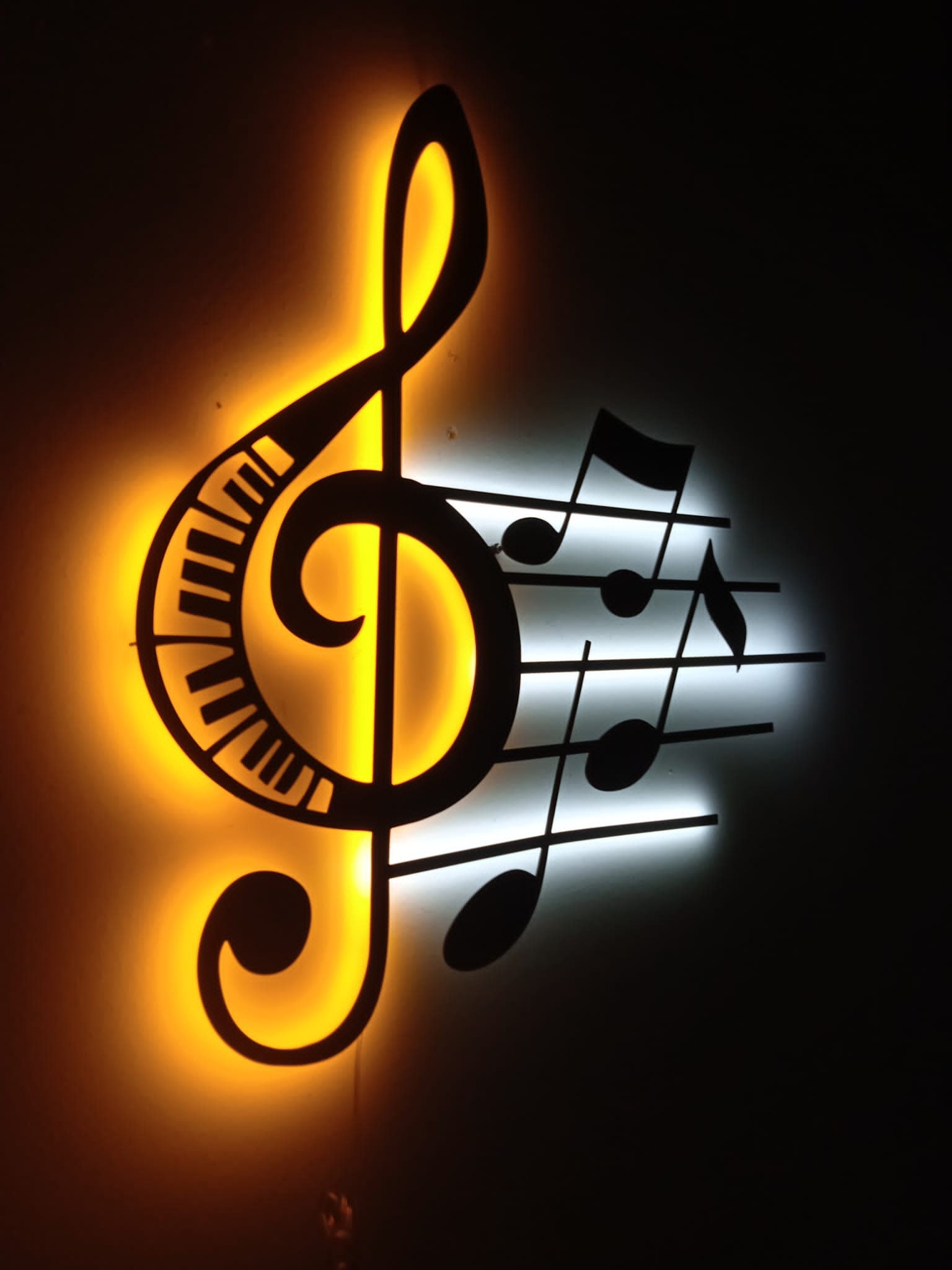 Sol Key Music Notes Led Sign, Music Wall Art, Metal Music Led Signs ...