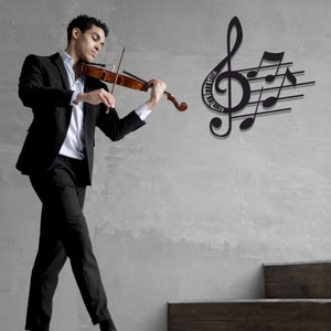 Sol Key Music Notes Led Sign, Music Wall Art, Metal Music Led Signs ...