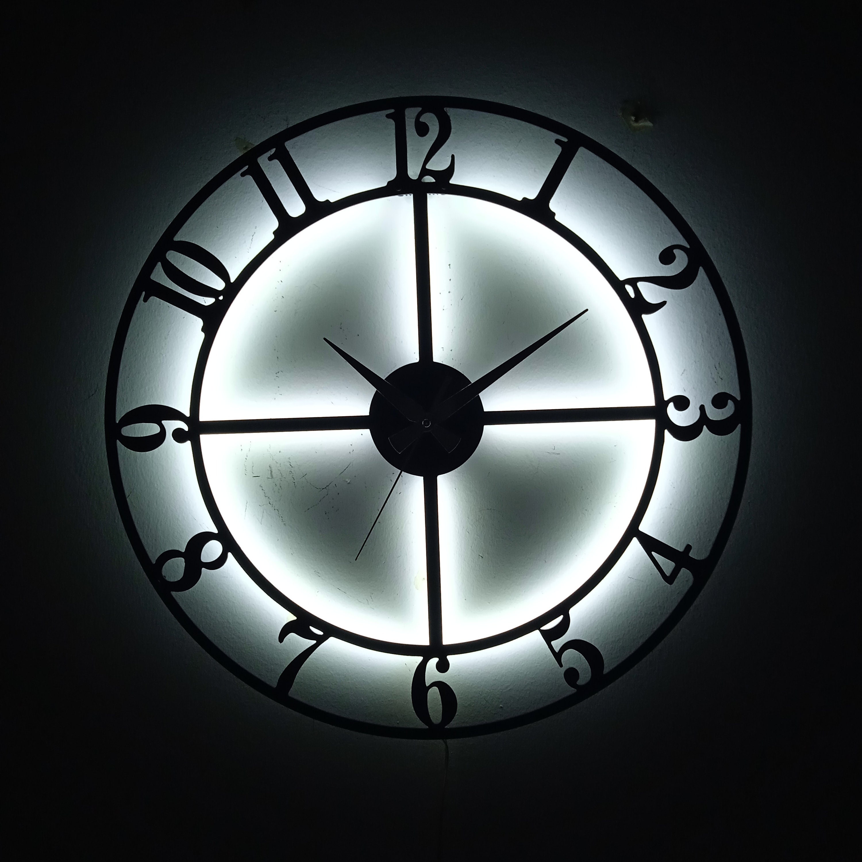 Led Lighted Wall Decor Unique Led Wall Clock Modern Led - Etsy