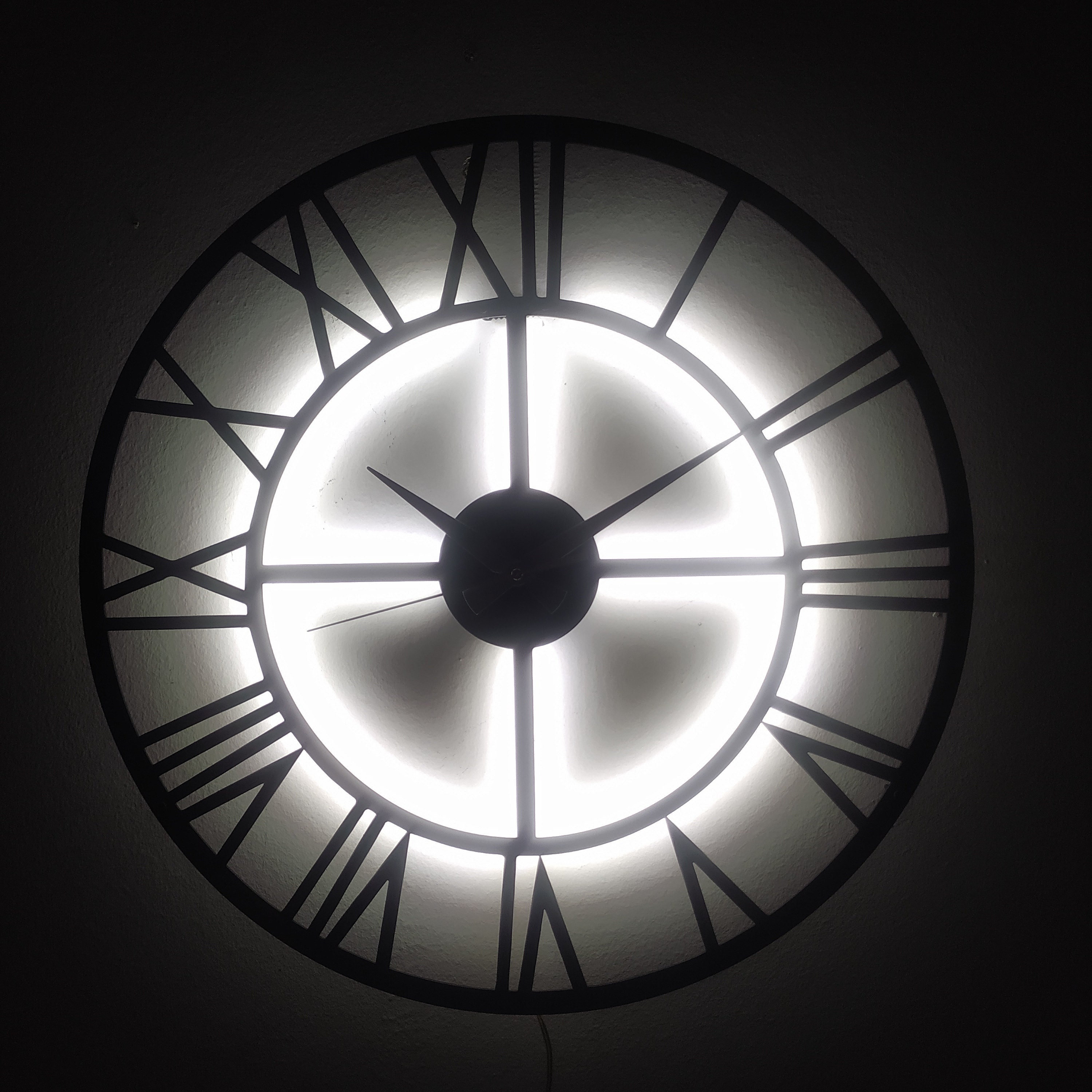Unique Led Wall Clock, Led Lighted Wall Decor, Modern Led Clock, Metal ...