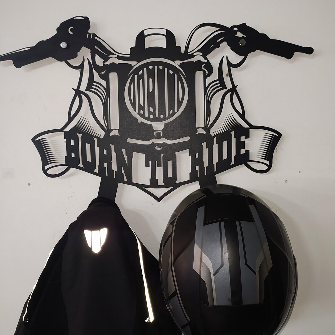 Custom Metal Motorcycle Sign Helmet Holder, Special Gift, Wall Art ...