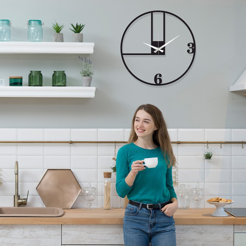 Unique Led Wall Clock, Minimalist Wall Decor, Modern Led Clock, Metal ...