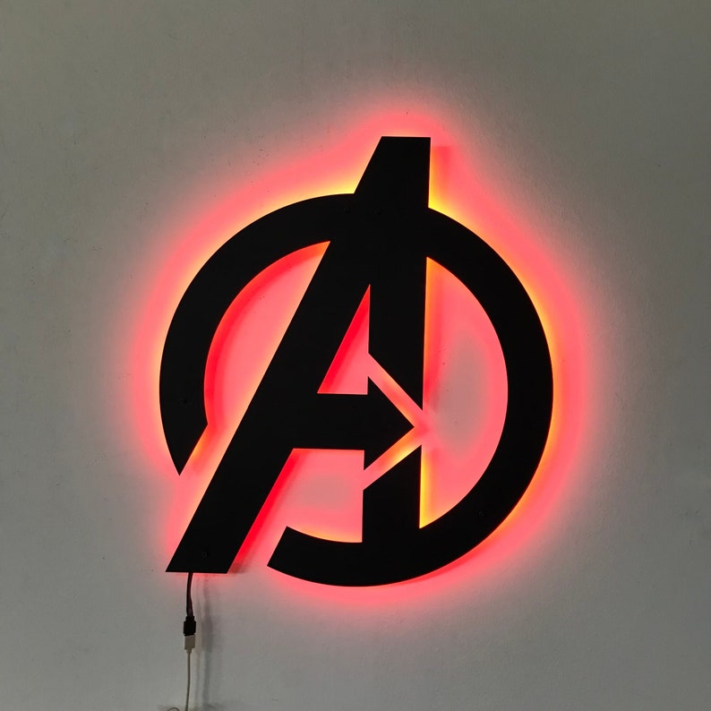 The Avengers RGB Sign Super Heroes Led Lighted Sign Avengers - Etsy