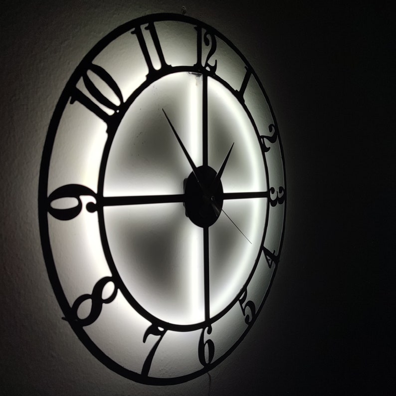 Lighted Wall Decor, Unique Led Wall Clock, Modern Led Clock, Metal Wall ...