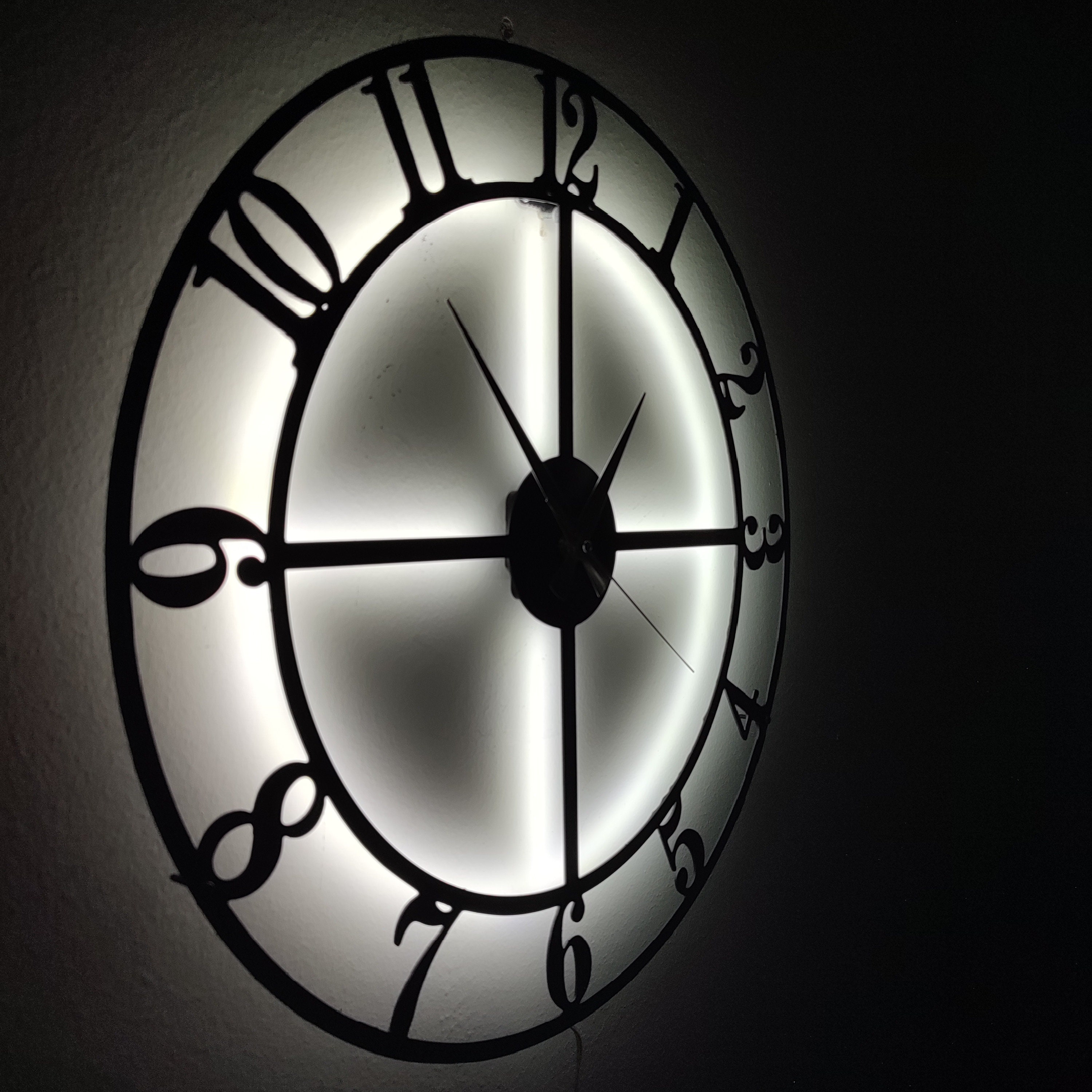 Lighted Wall Decor, Unique Led Wall Clock, Modern Led Clock, Metal Wall ...