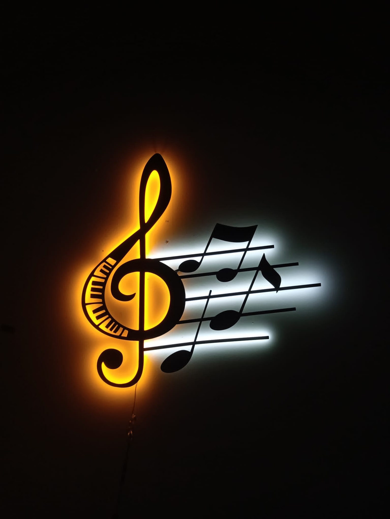 Sol Key Music Notes Led Sign, Music Wall Art, Metal Music Led Signs ...