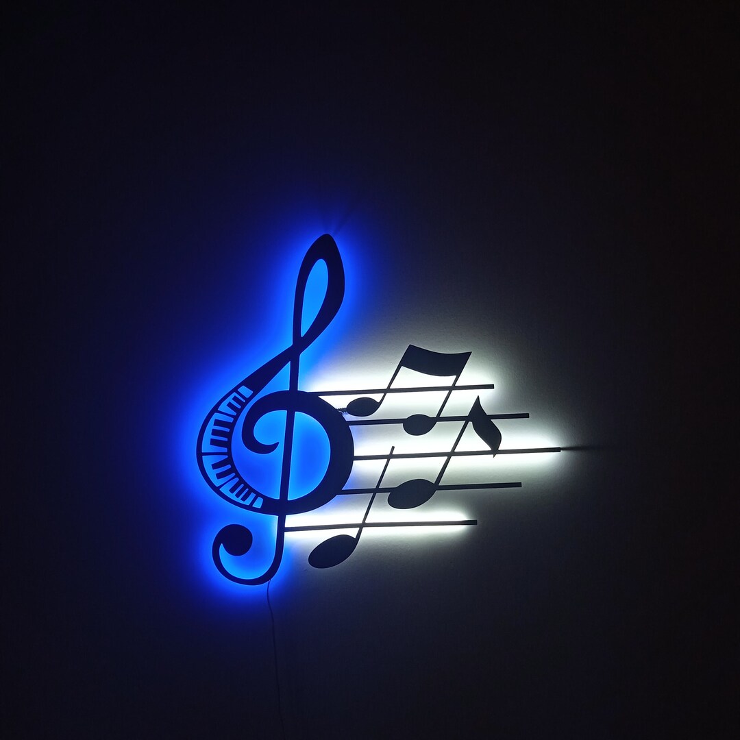 Sol Key Music Notes Led Sign Music Wall Art Metal Music Led Signs