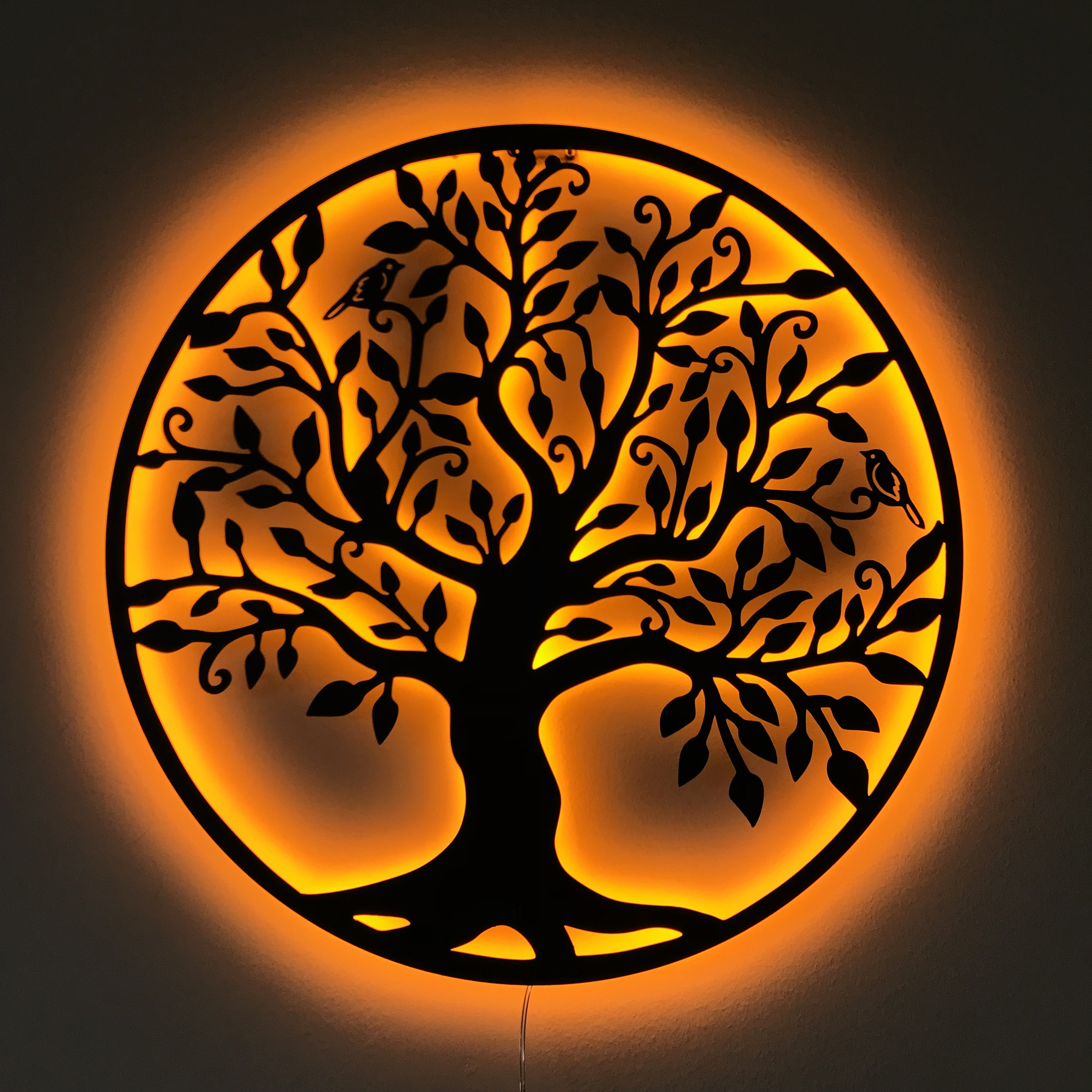 Life Tree Metal Decor, Family Tree, Led Wall Art, Tree Decor, Metal ...