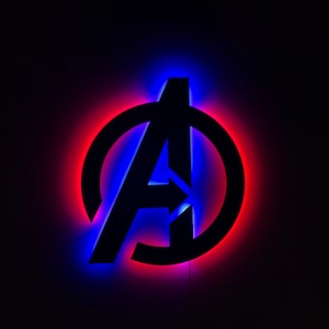 The Avengers RGB Sign, Super Heroes Led Lighted Sign, Avengers Assemble ...