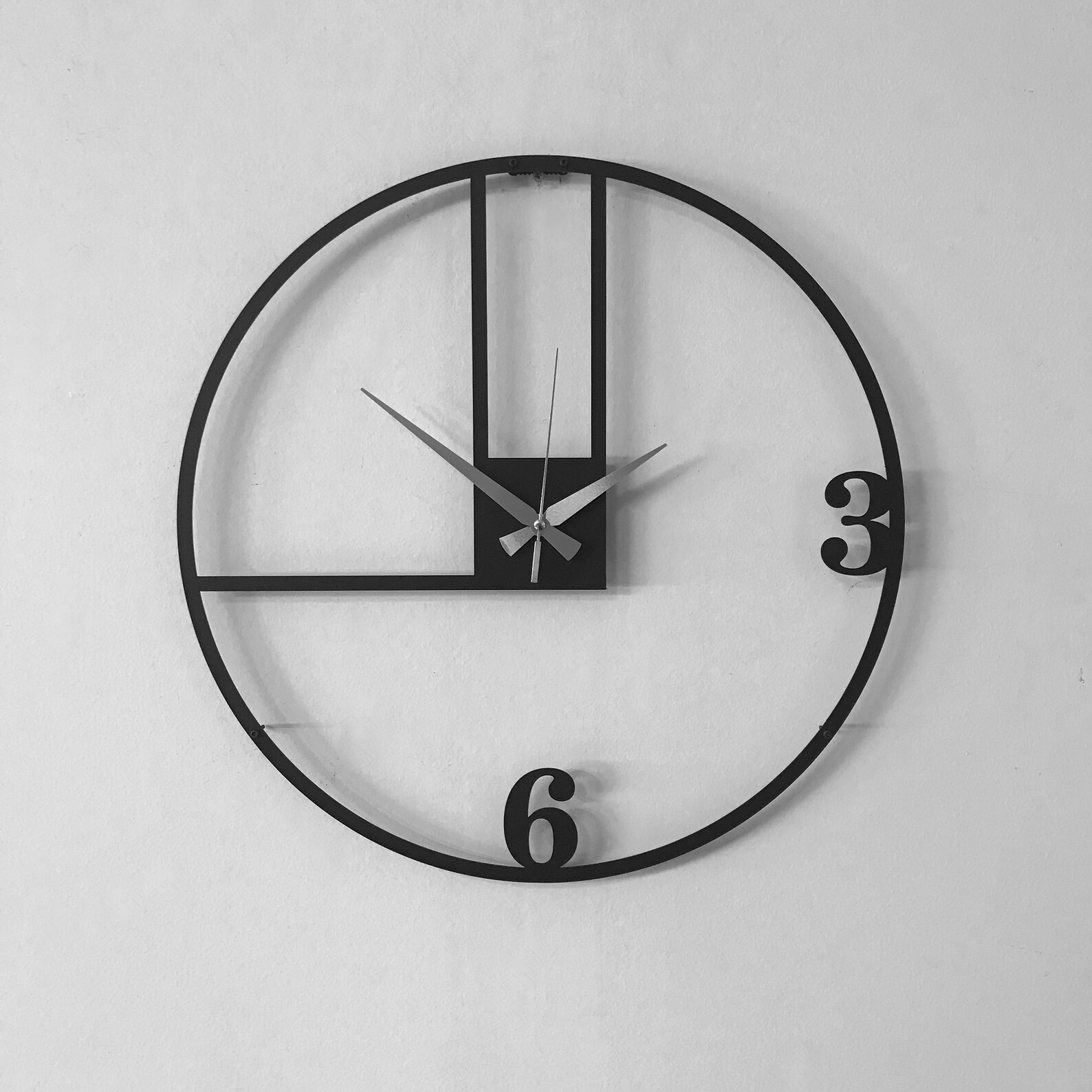 Unique Led Wall Clock, Minimalist Wall Decor, Modern Led Clock, Metal ...