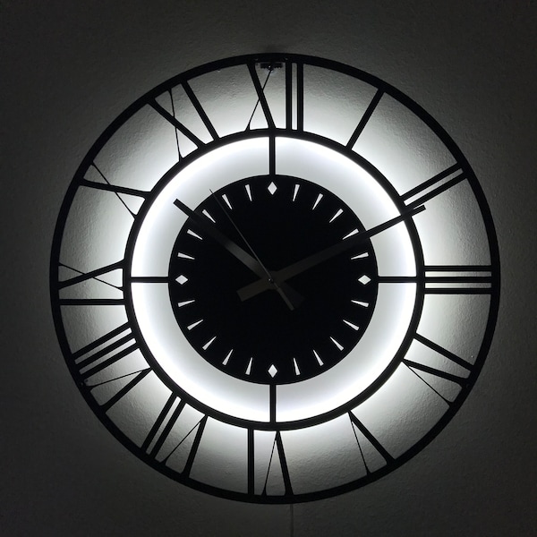 Outdoor Lighted Wall Clock - Etsy