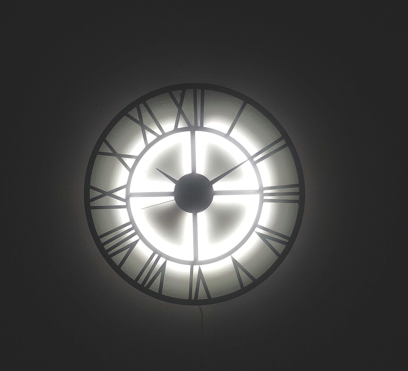 Unique Led Wall Clock, Led Lighted Wall Decor, Modern Led Clock, Metal ...