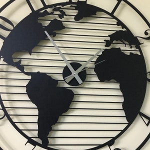 World Clock, Cool Clock, Unique Wall Clock, Minimalist Wall Decor ...