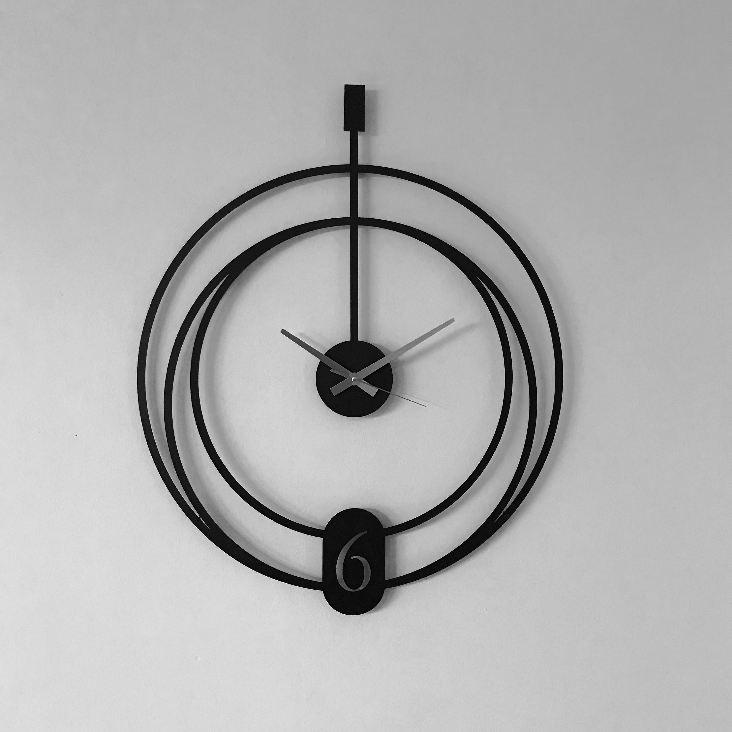 Silent Metal Wall Clock, Unique Wall Clock, Minimalist Wall Decor, Six ...