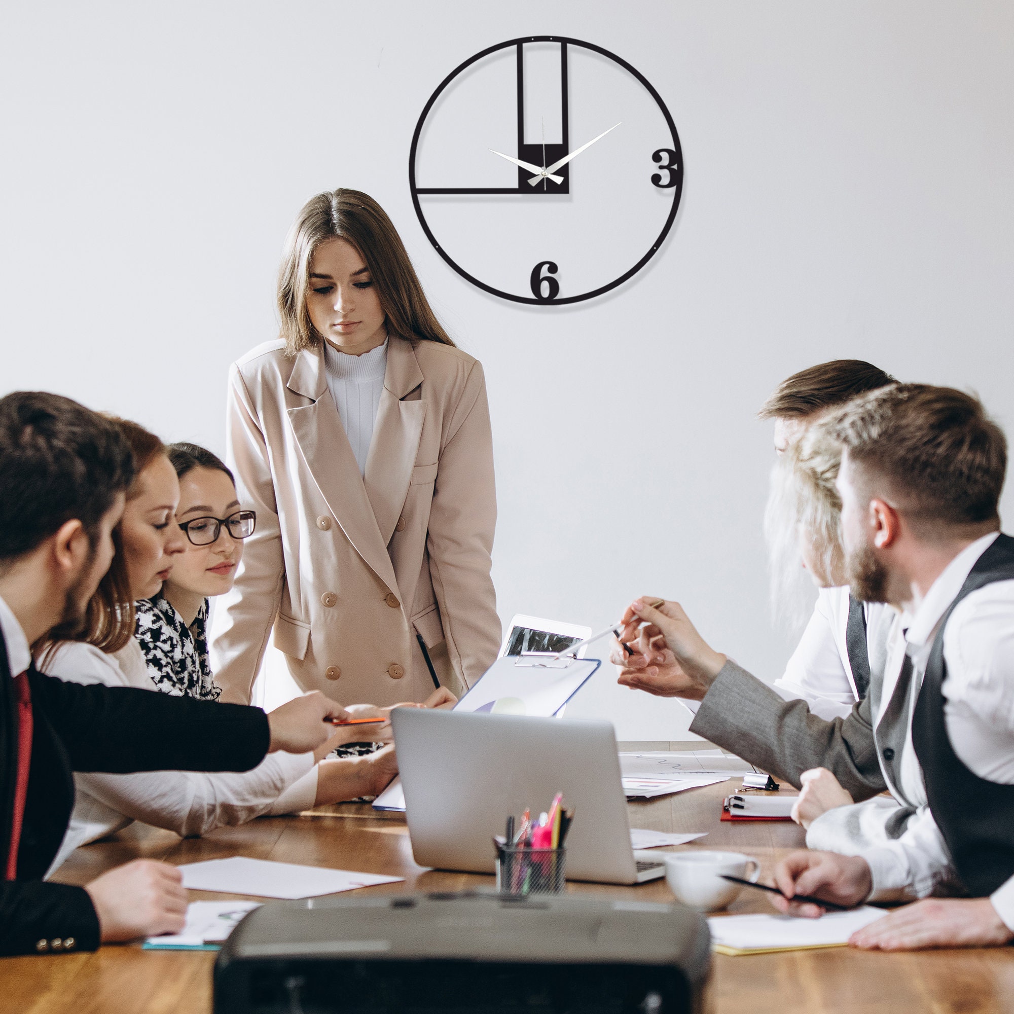 Unique Led Wall Clock, Minimalist Wall Decor, Modern Led Clock, Metal ...