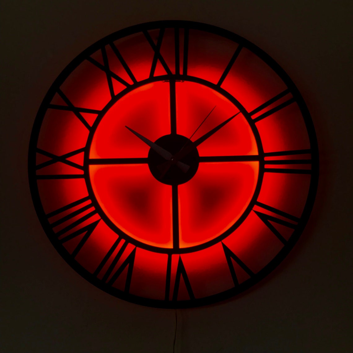 Unique Led Wall Clock, Led Lighted Wall Decor, Modern Led Clock, Metal ...