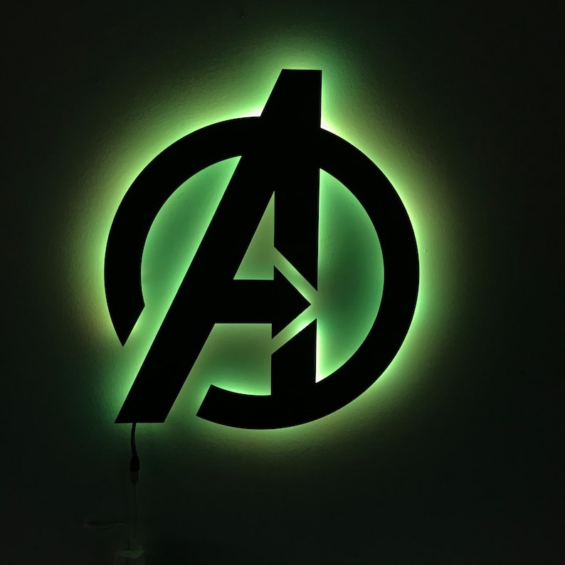 The Avengers RGB Sign Super Heroes Led Lighted Sign Avengers - Etsy