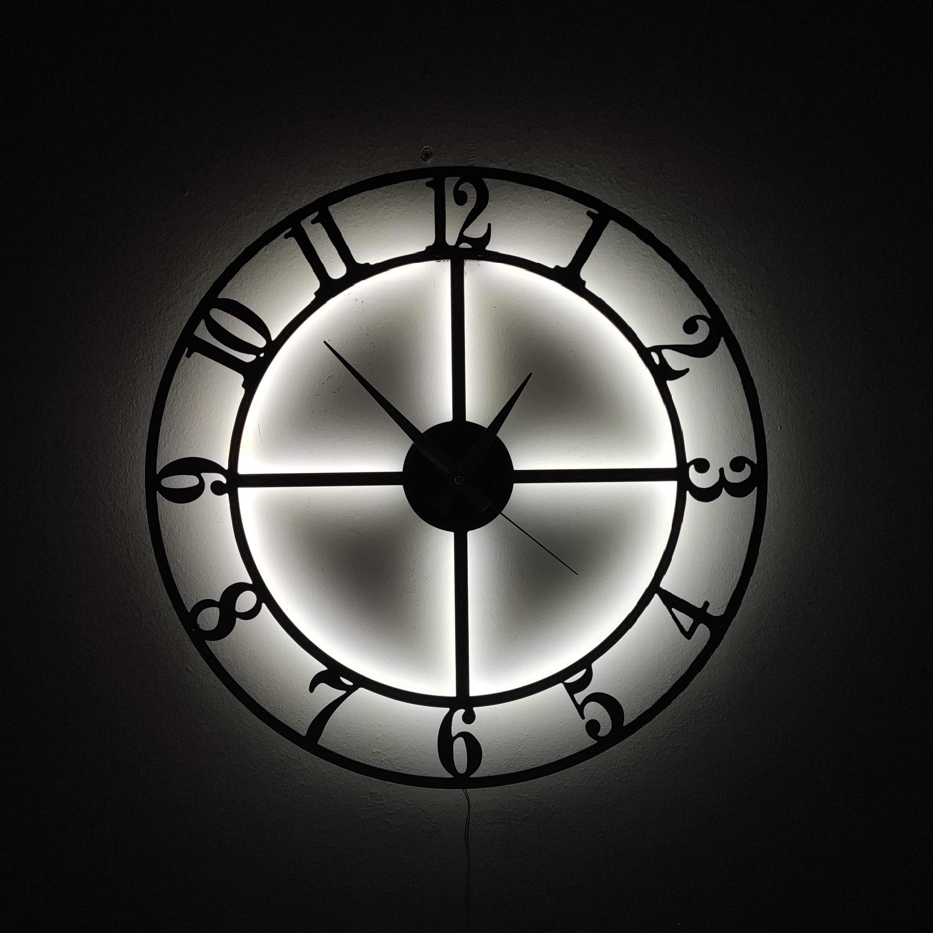 Lighted Wall Decor, Unique Led Wall Clock, Modern Led Clock, Metal Wall ...