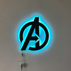 The Avengers RGB Sign, Super Heroes Led Lighted Sign, Avengers Assemble ...