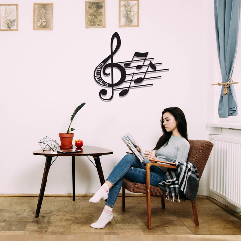 Sol Key Music Notes Led Sign, Music Wall Art, Metal Music Led Signs ...