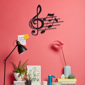 Sol Key Music Notes Led Sign, Music Wall Art, Metal Music Led Signs ...
