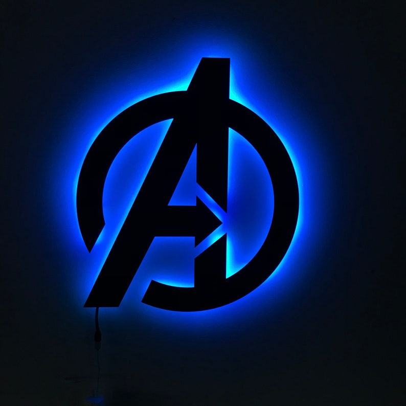 The Avengers RGB Sign, Super Heroes Led Lighted Sign, Metal Avengers ...