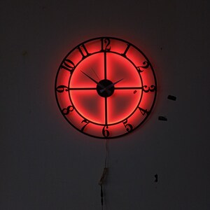 Lighted Wall Decor, Unique Led Wall Clock, Modern Led Clock, Metal Wall ...
