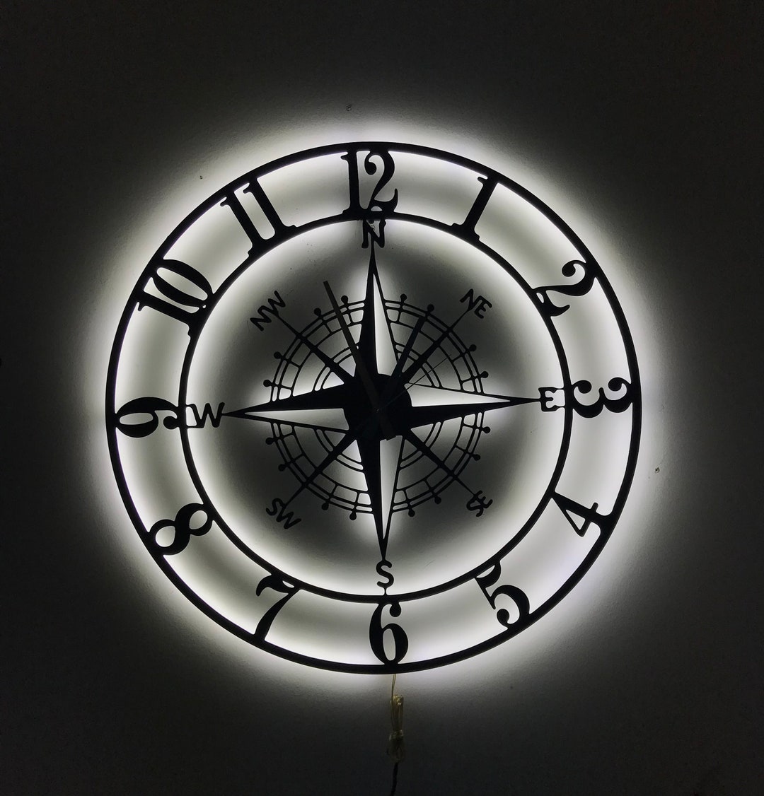 Unique Led Wall Clock, Wall Decor, Modern Led Clock, Metal Led Wall ...