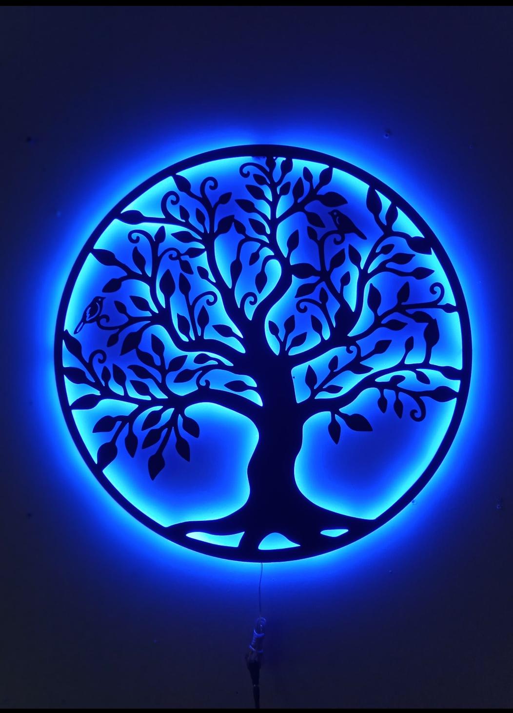 Life Tree Metal Decor, Family Tree, Led Wall Art, Tree Decor, Metal ...