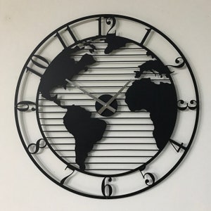 World Clock, Cool Clock, Unique Wall Clock, Minimalist Wall Decor ...