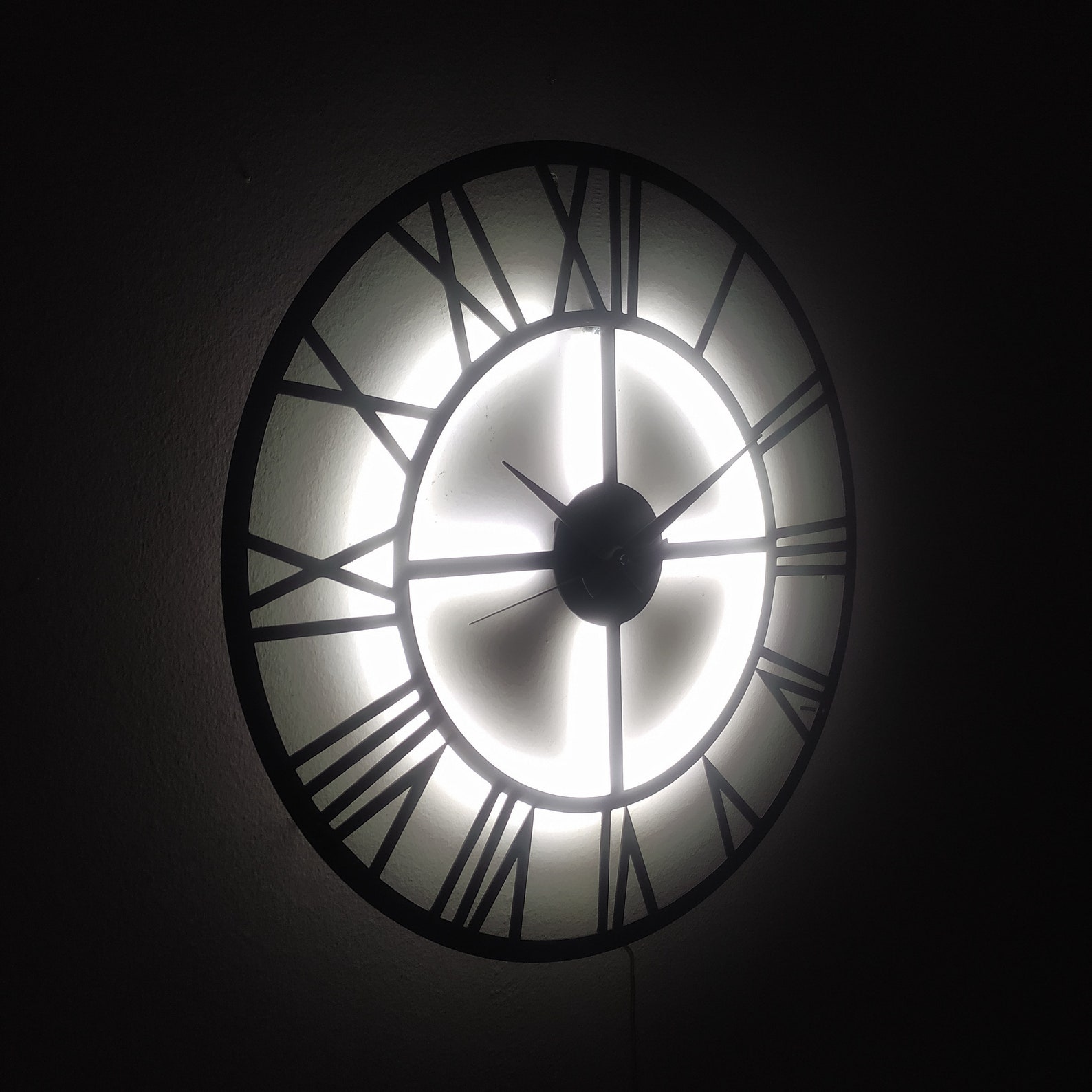Unique Led Wall Clock, Led Lighted Wall Decor, Modern Led Clock, Metal ...