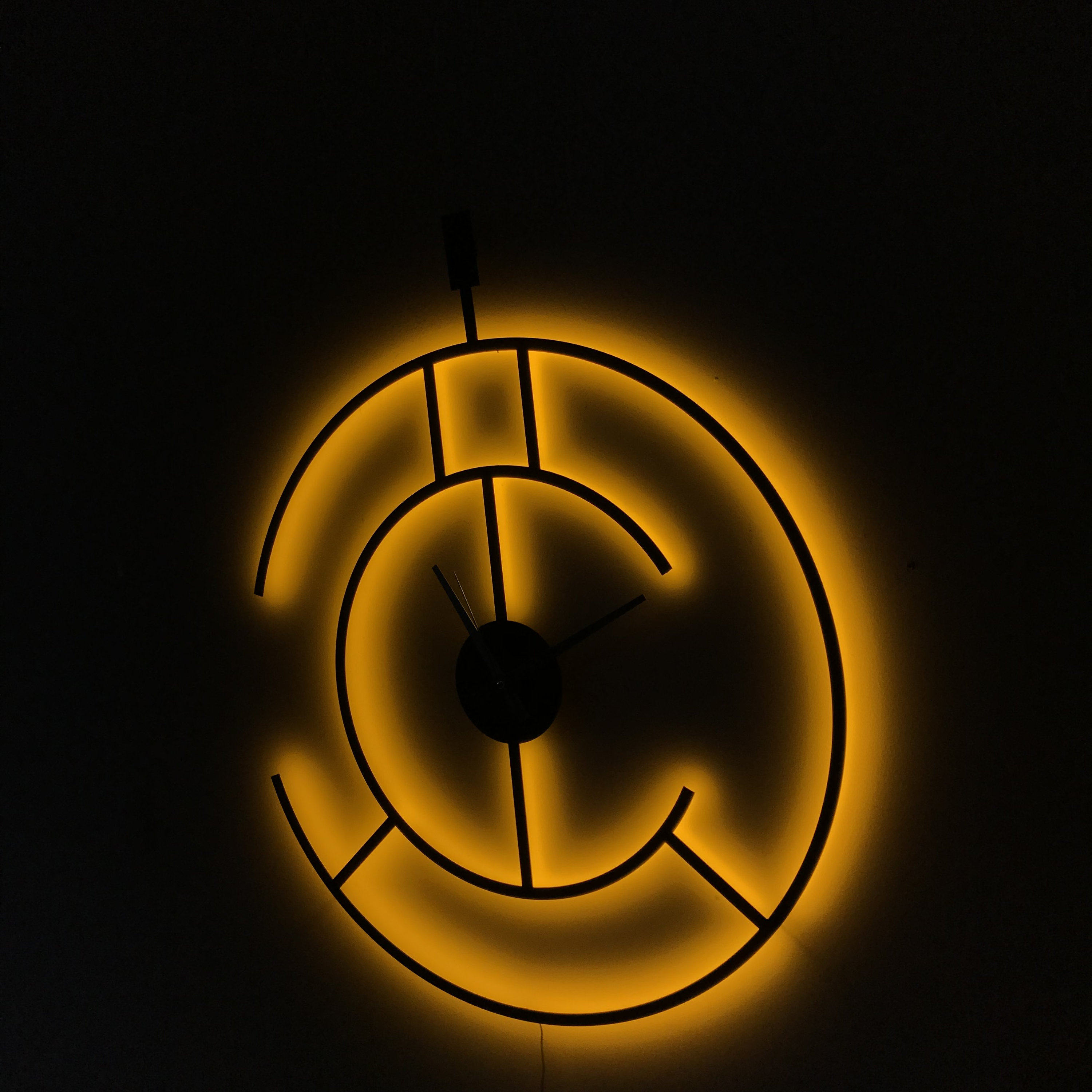 Led Lighted Wall Decor Unique Led Wall Clock Modern Led - Etsy