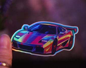Holographic Lamborghini Sticker Rainbow Decal Laptop Hydro Tag Lambo ...