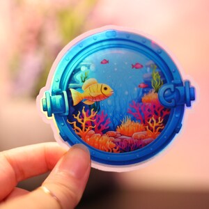 Holographic Deep Sea Fish Sticker Rainbow Decal Laptop Hydro Coral Reef ...