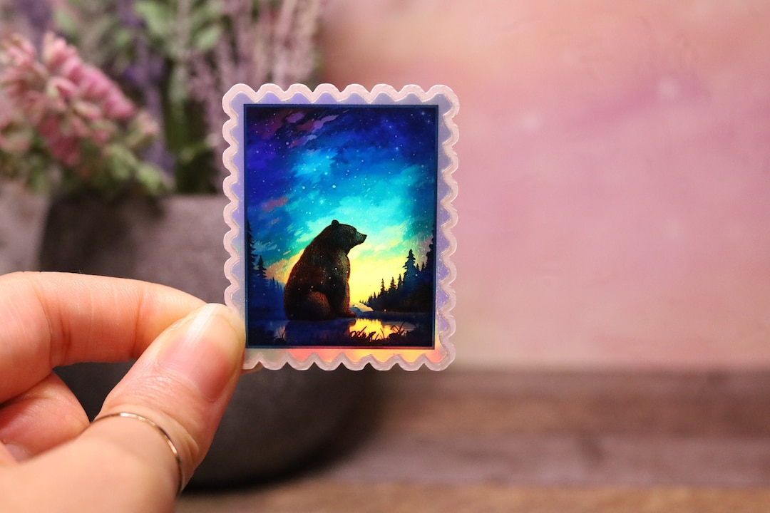 Holo Bear Fireflies Sticker, Rainbow Stamp Decal - Etsy