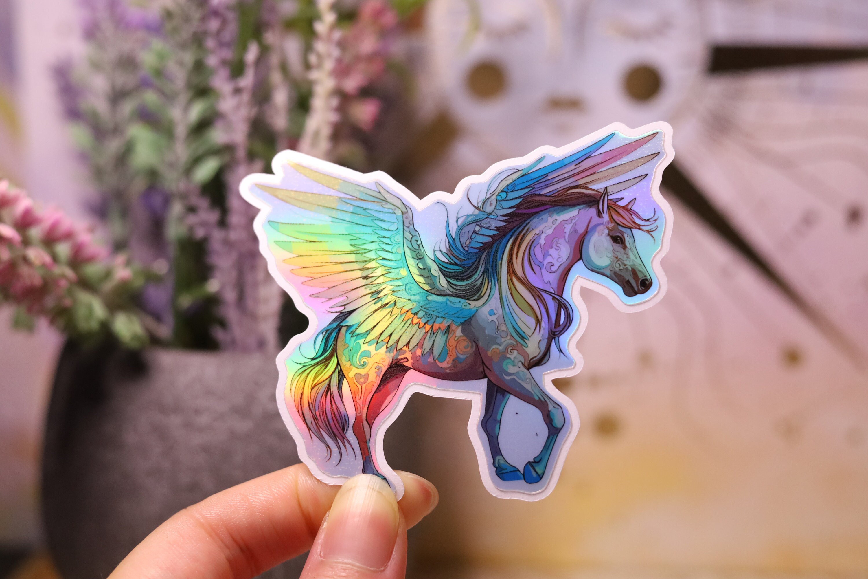 Holographic Pegasus Sticker Rainbow Decal Laptop Holo Winged - Etsy