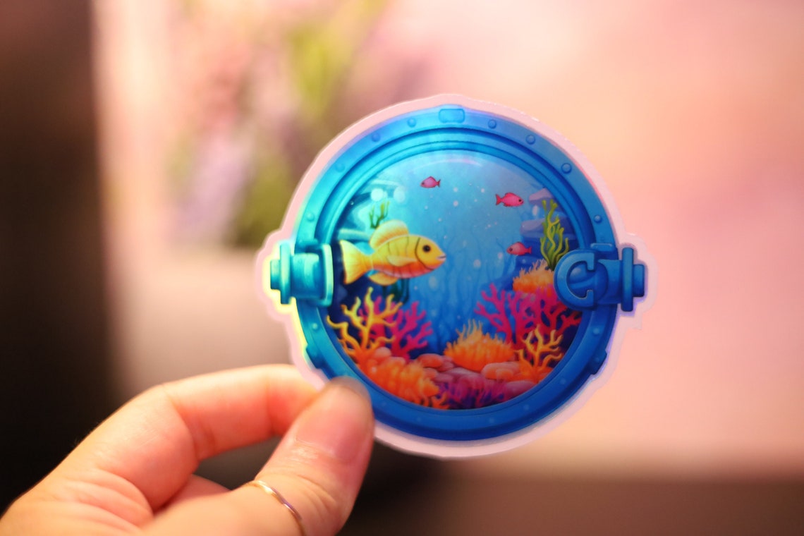 Holographic Deep Sea Fish Sticker Rainbow Decal Laptop Hydro - Etsy