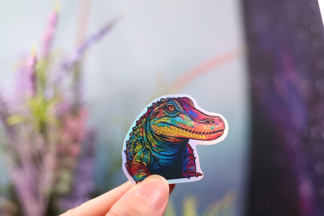 Holographic Crocodile Sticker Rainbow Decal Laptop Hydro Alligator ...