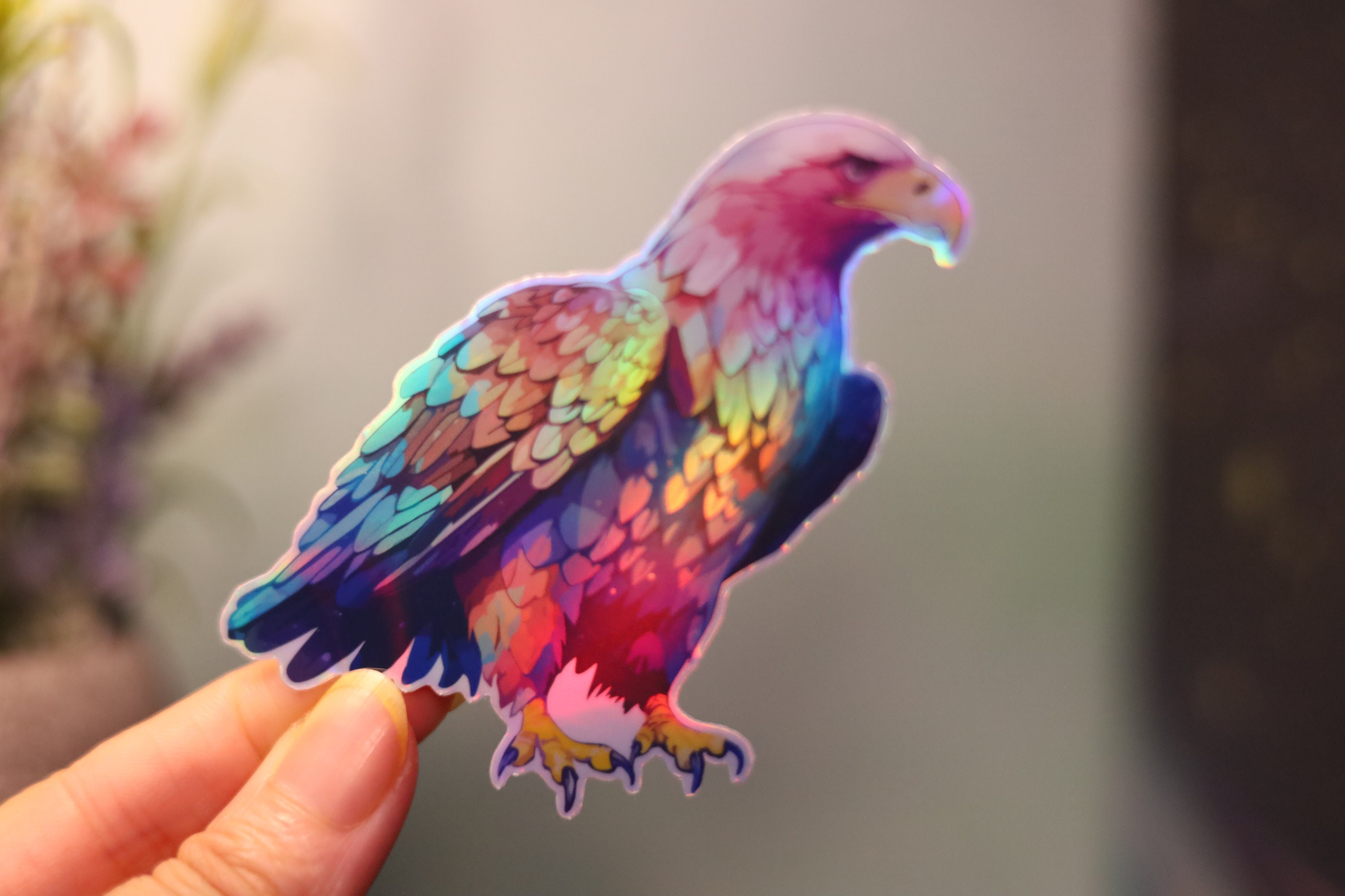 Holographic American Bald Eagle Bird Sticker Rainbow Decal - Etsy
