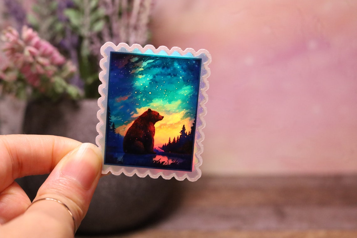 Holo Bear Fireflies Sticker, Rainbow Stamp Decal - Etsy