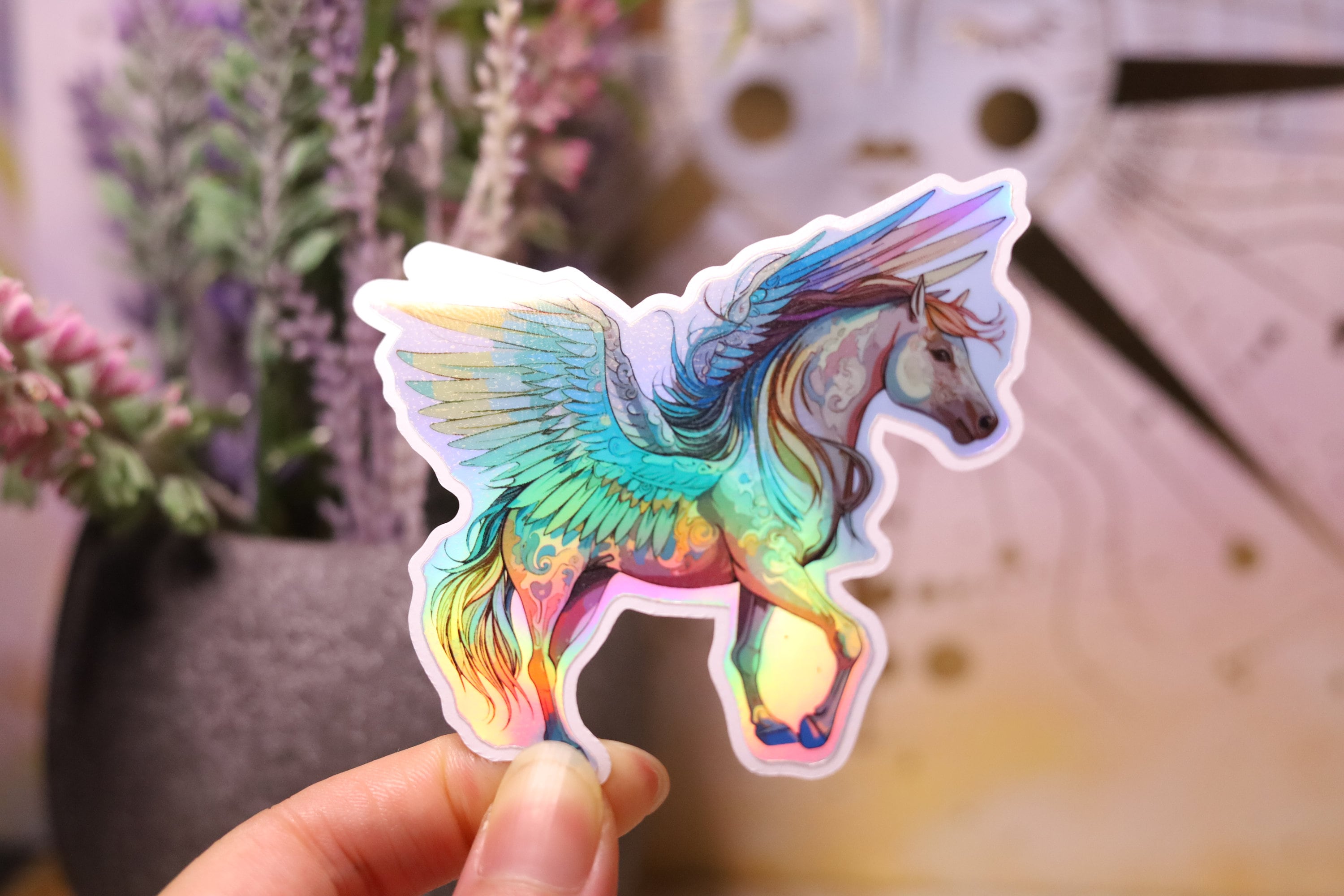 Holographic Pegasus Sticker Rainbow Decal Laptop Holo Winged - Etsy